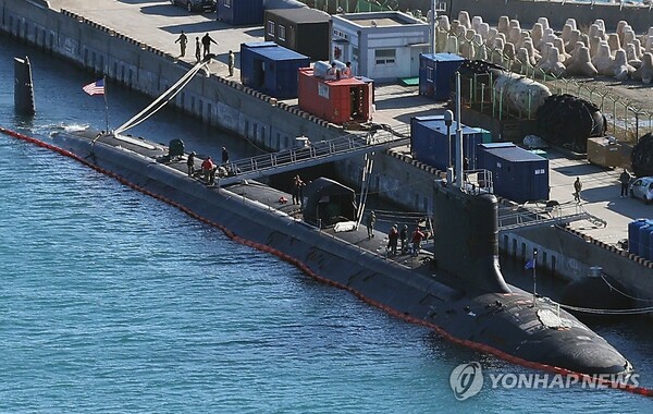 美 핵잠 ‘미주리함’ 부산 입항… 北 ICBM 발사 위협 고조 속 주목