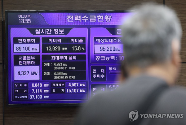 폭염에 전력 최대수요 94.6GW 기록, 역대 최고치 경신